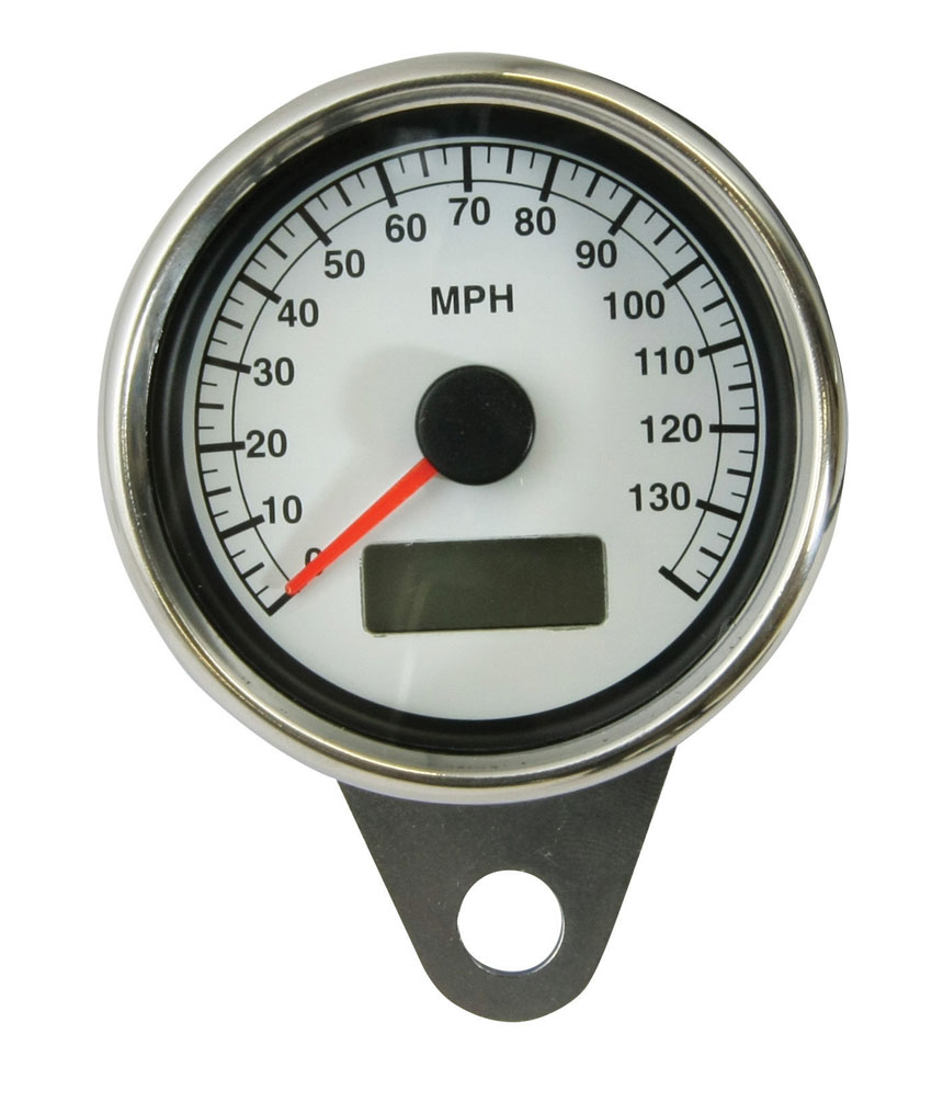 MPH Speedometer / Blue LED Illumination / White Face
