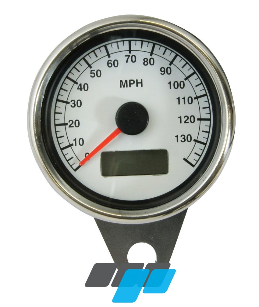 MPH Speedometer / Blue LED Illumination / White Face