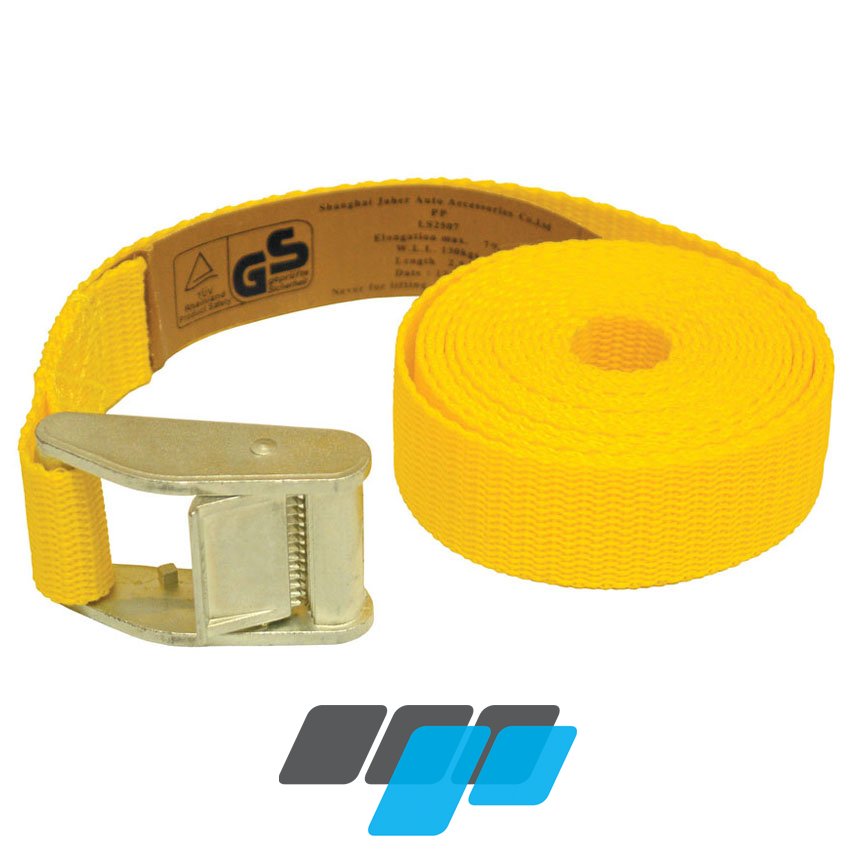 tie down Micro-Strap (2 Piece, Autolock, Yellow) 2.5m 25mm